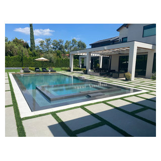 Encino zero edge pool and spa - Modern - Pool - Los Angeles - by Flexi ...
