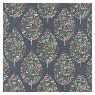 Blue Performance Floral Print Upholstery Fabric by the Yard, By The ...
