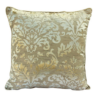 Patchwork Satin Cream Throw Pillows Cover for Couch, Butterscotch, 14 ...