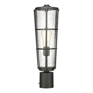 Helix 1-Light Outdoor Post Mount Fixture Light In Black, 6.000 - Beach ...