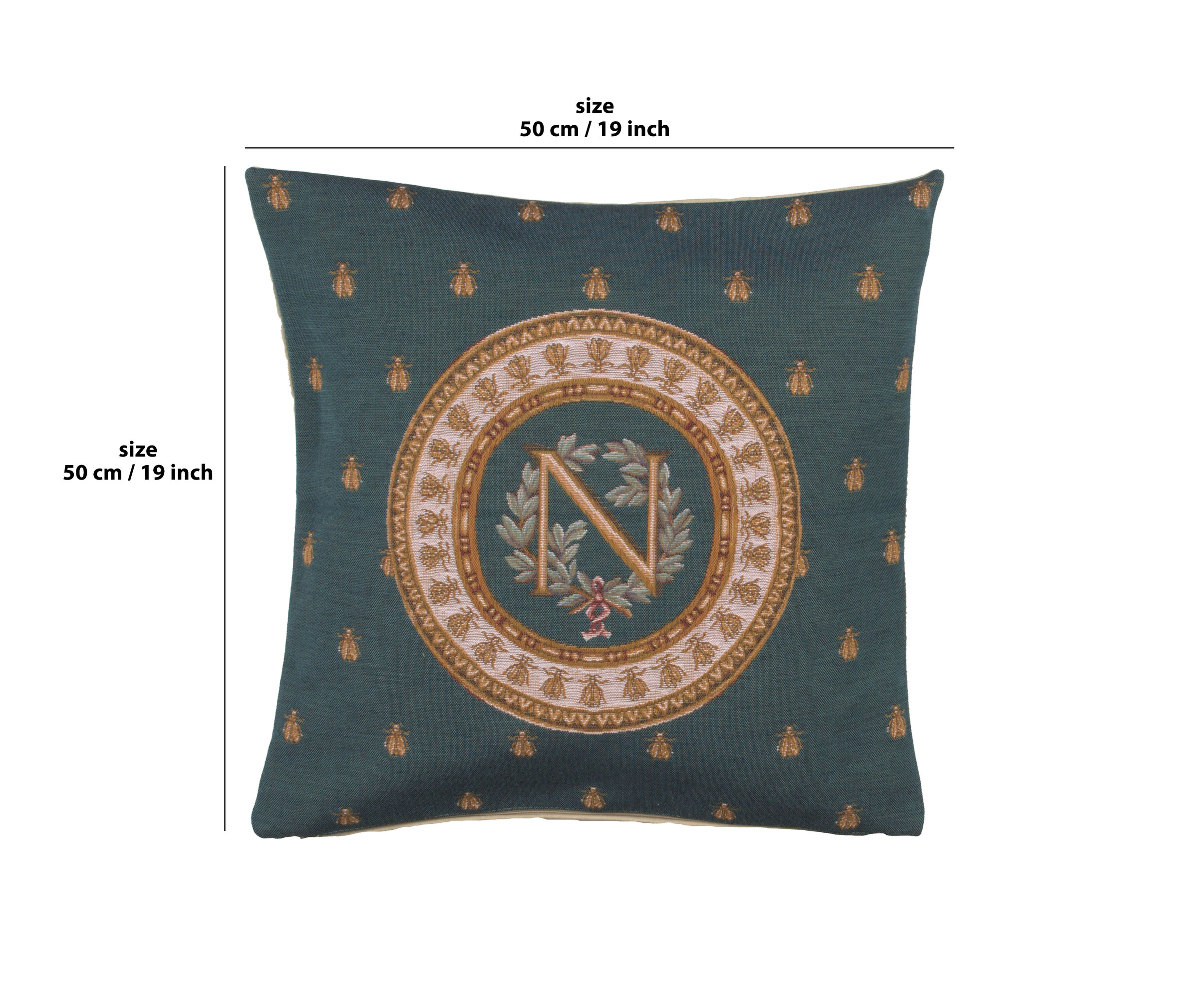 Blue Napoleon European Cushion Cover, H 18" x W 18" - Contemporary ...
