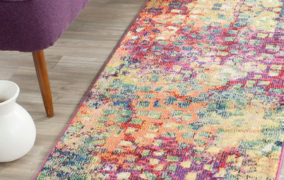 Square table, round rug?