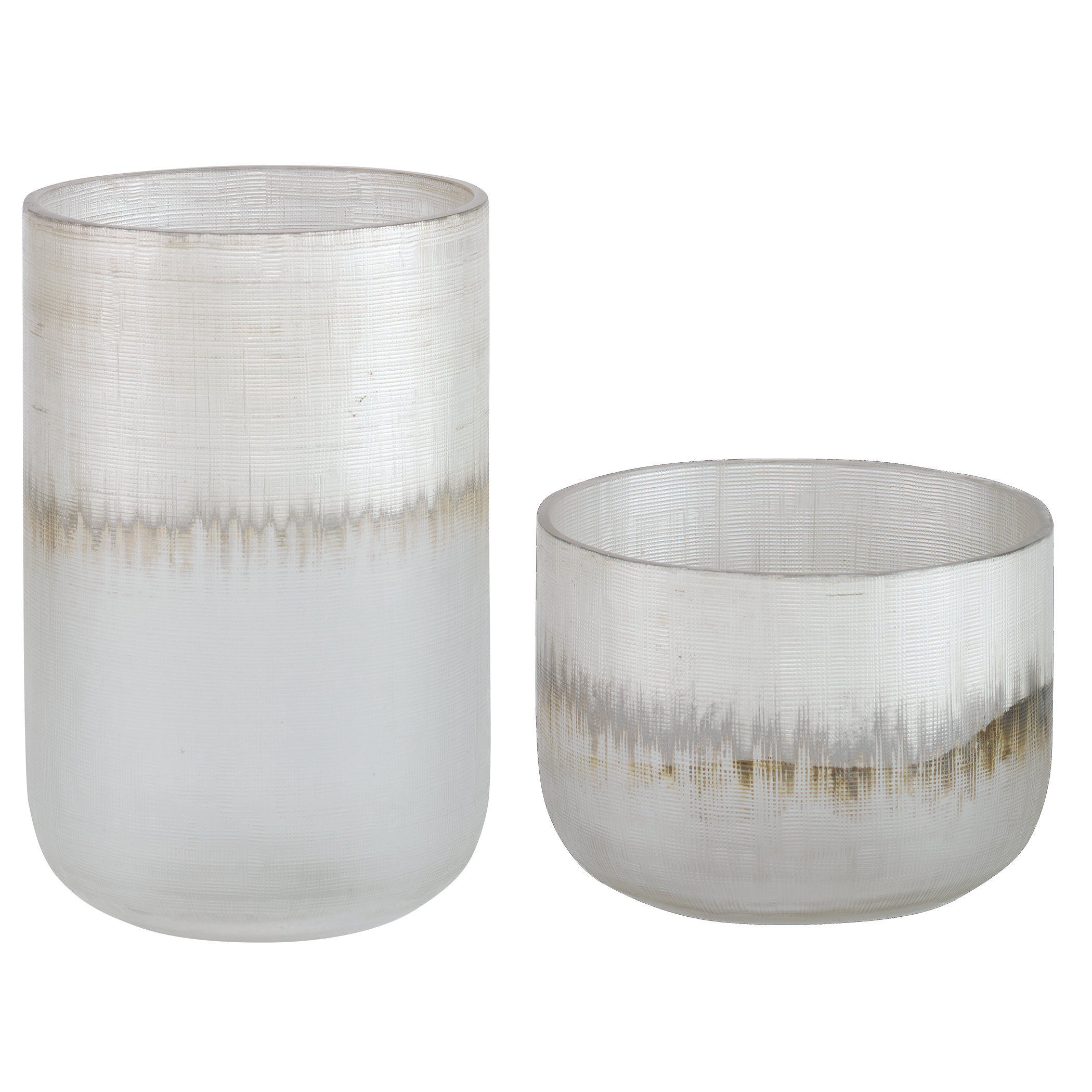 Uttermost Frost Silver Drip Glass Vases, 2-Piece Set - Contemporary ...