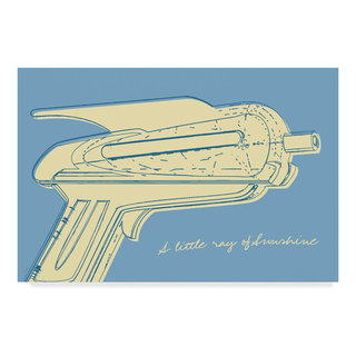 John W. Golden 'Lunastrella Ray Gun Blue' Canvas Art, 32"x22 ...