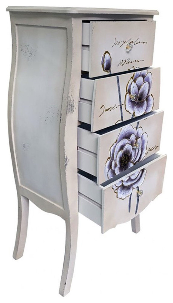 Jeco 4 Drawer Accent Chest in Distressed Natural - Farmhouse - Accent ...