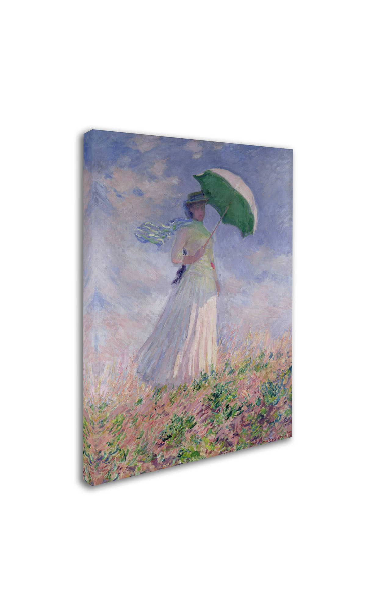 'Woman With a Parasol' Canvas Art by Claude Monet, 30" x 47 ...
