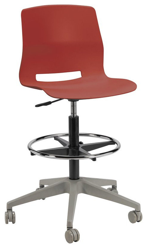 Olio Designs Lola Plastic Mobile Drafting Stool in Navy - Contemporary ...