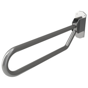 Fold-Up Support Grab Bar With Adjustable Leg, Stainless Steel - Grab ...