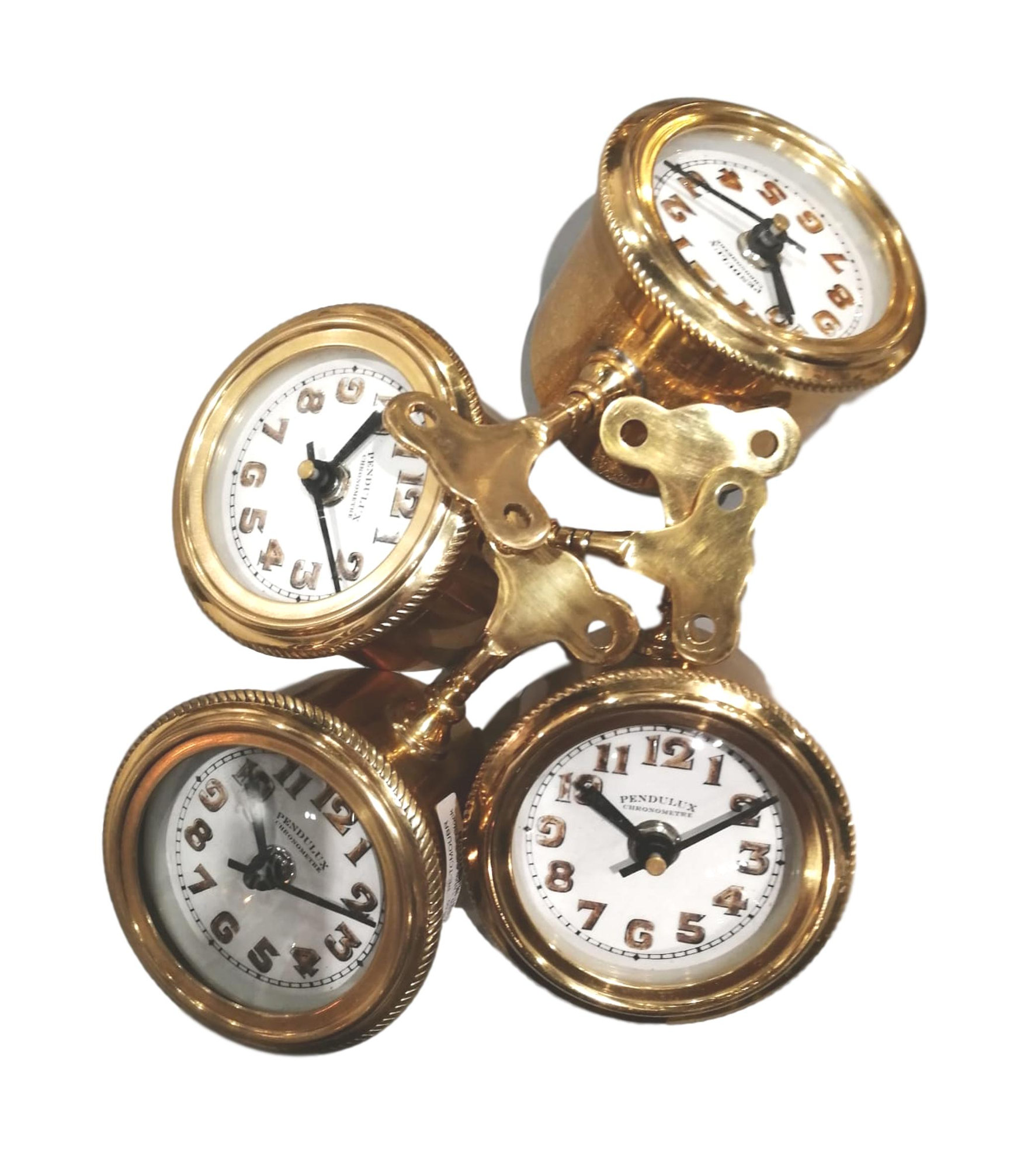 Retro Brass Pocket Watch Table Clock Set 4, Desk Vintage Antique Style ...