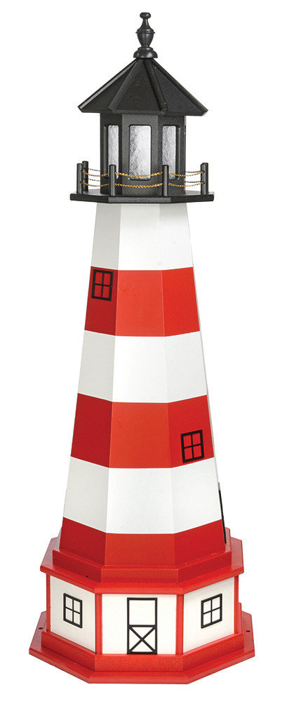 Assateague Hybrid Lighthouse, 5 Foot - Beach Style - Garden Statues And ...
