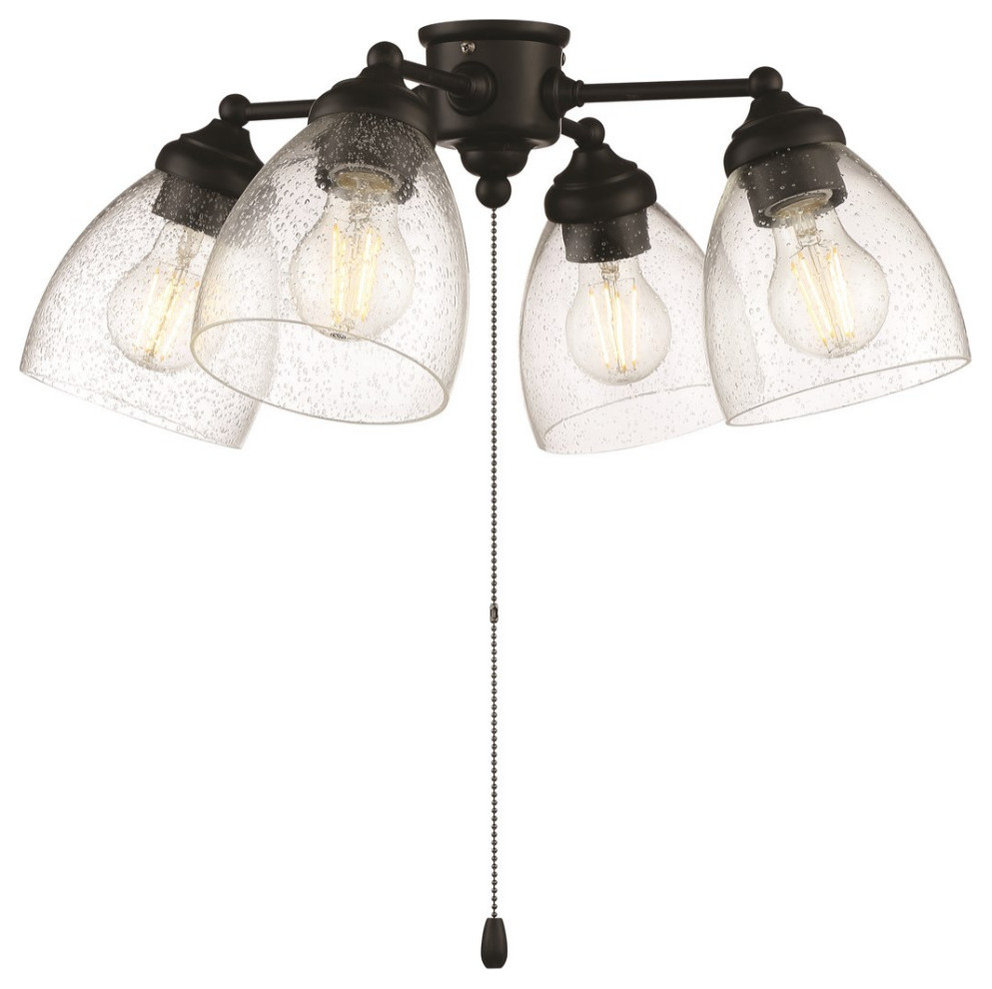 Craftmade 4-Light Universal Fan Light Kit LK401105-FB-LED, Flat Black ...