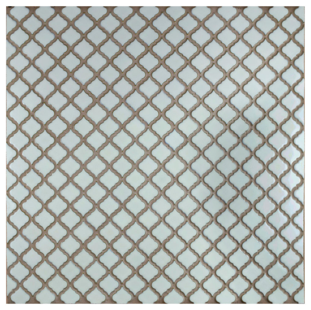 Hudson Tangier Mosaic Floor and Wall Tile, Silk White, Sample ...