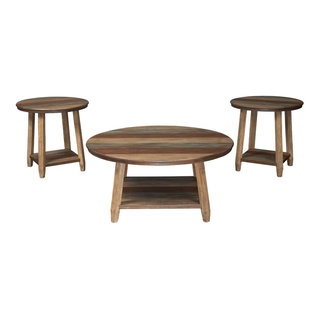 Raebecki Casual Multi-Colored 3-Piece Occasional Table Set - Farmhouse ...