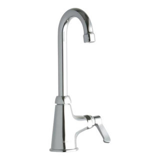 Elkay 4" Gooseneck Spout Single Handle Deck Mount Commercial Faucet ...