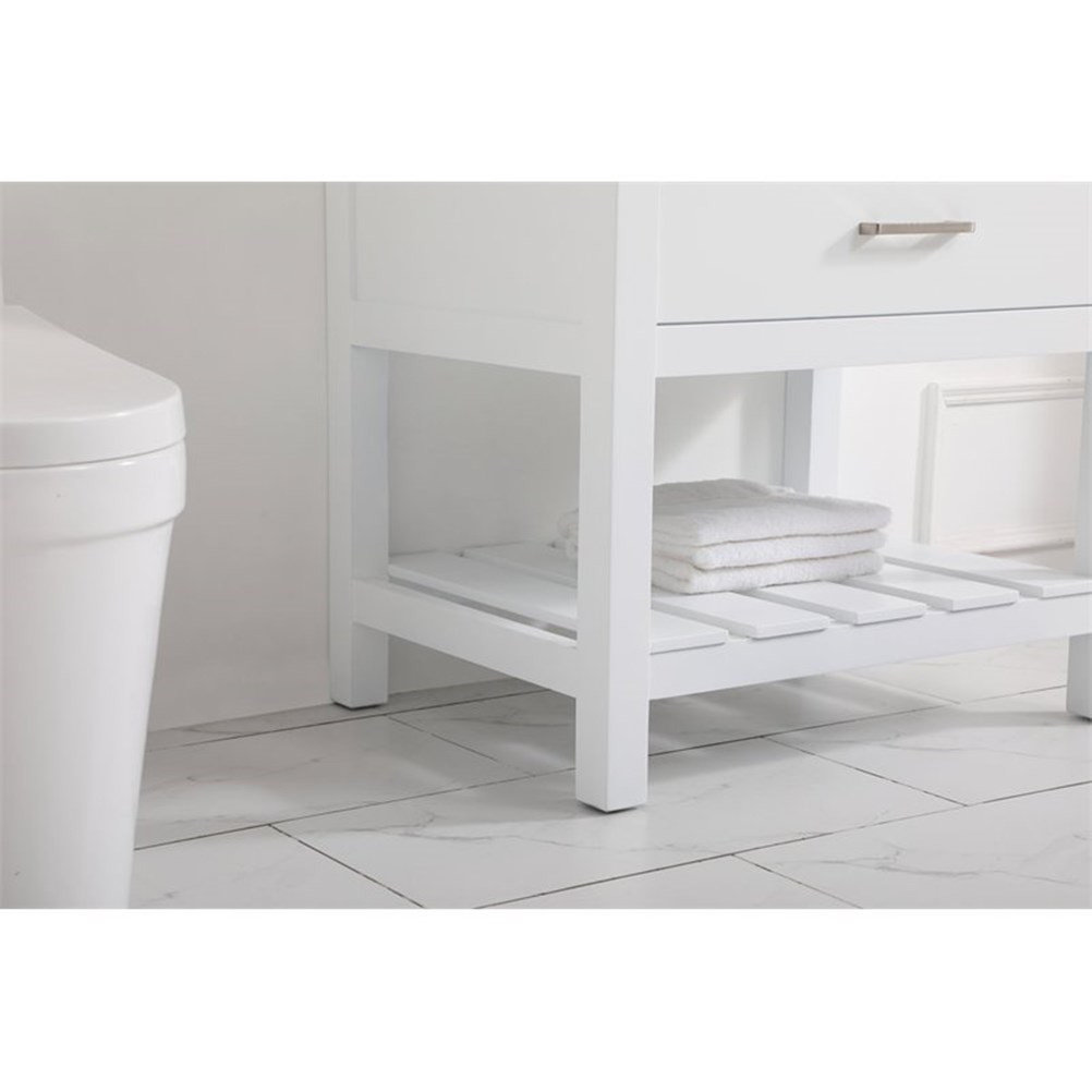 Elegant Decor Clement 30" Aluminum MDF Single Bathroom Vanity in White ...