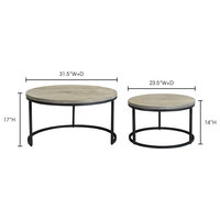 Drey Round Nesting Coffee Tables Set of 2 - Industrial - Coffee And ...