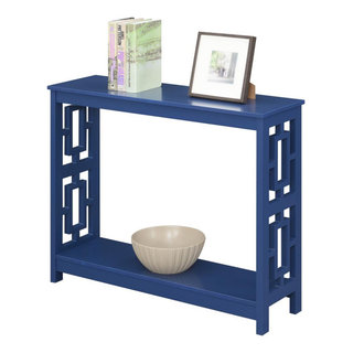 Town Square Console Table with Shelf, Cobalt Blue - Contemporary ...