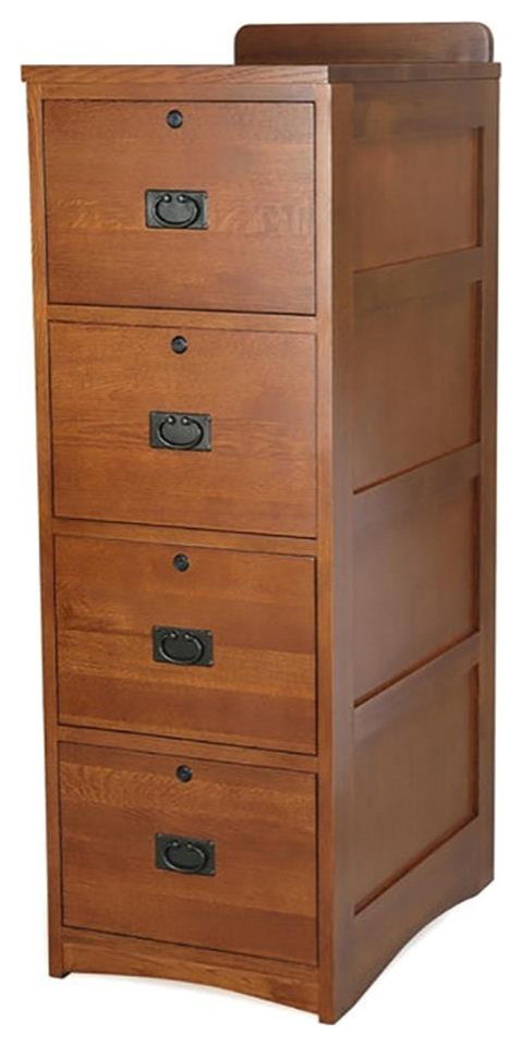 Crafters and Weavers Arts and Crafts 4-Drawer Wood File Cabinet in ...