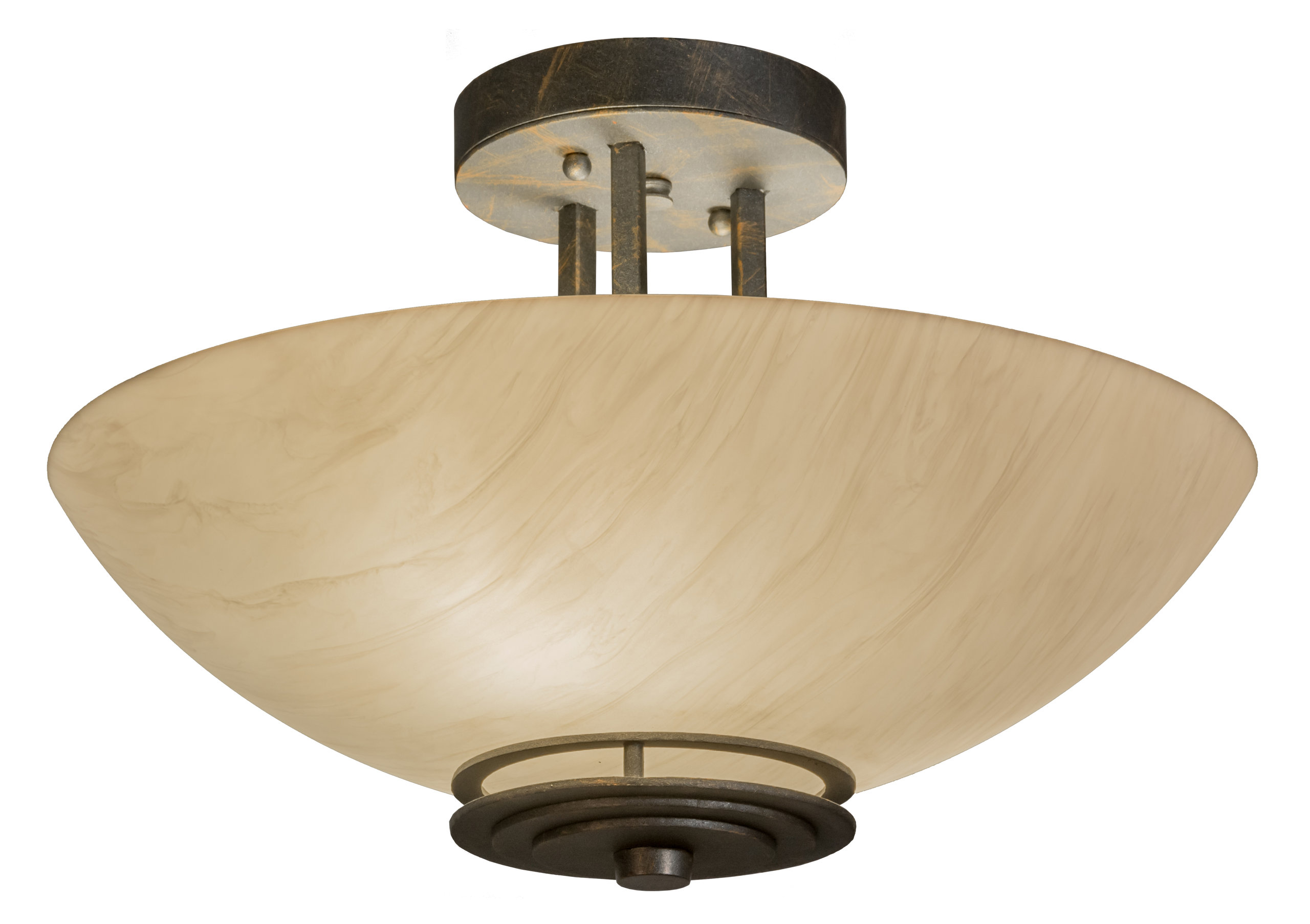 Meyda Lighting 15" Thurston Semi-Flushmount, French Bronze ...