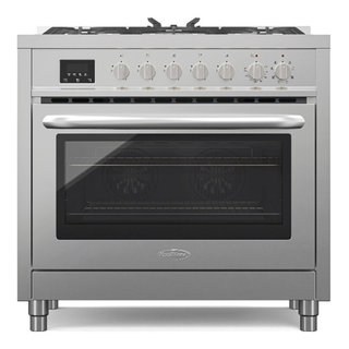 KoolMore 36 in. 5 Burner Freestanding Dual Fuel Range - Contemporary ...