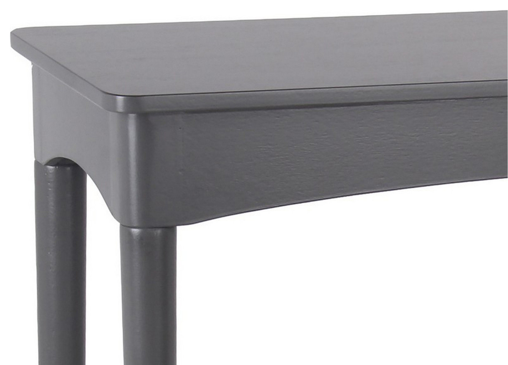 Wooden Rectangular Console Table with Round Tapered Legs, Dark Gray ...