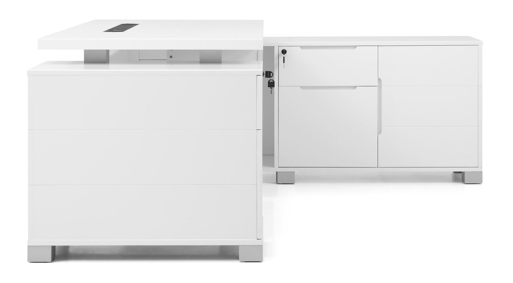 Ford Executive Modern Desk With Filing Cabinets and Return ...