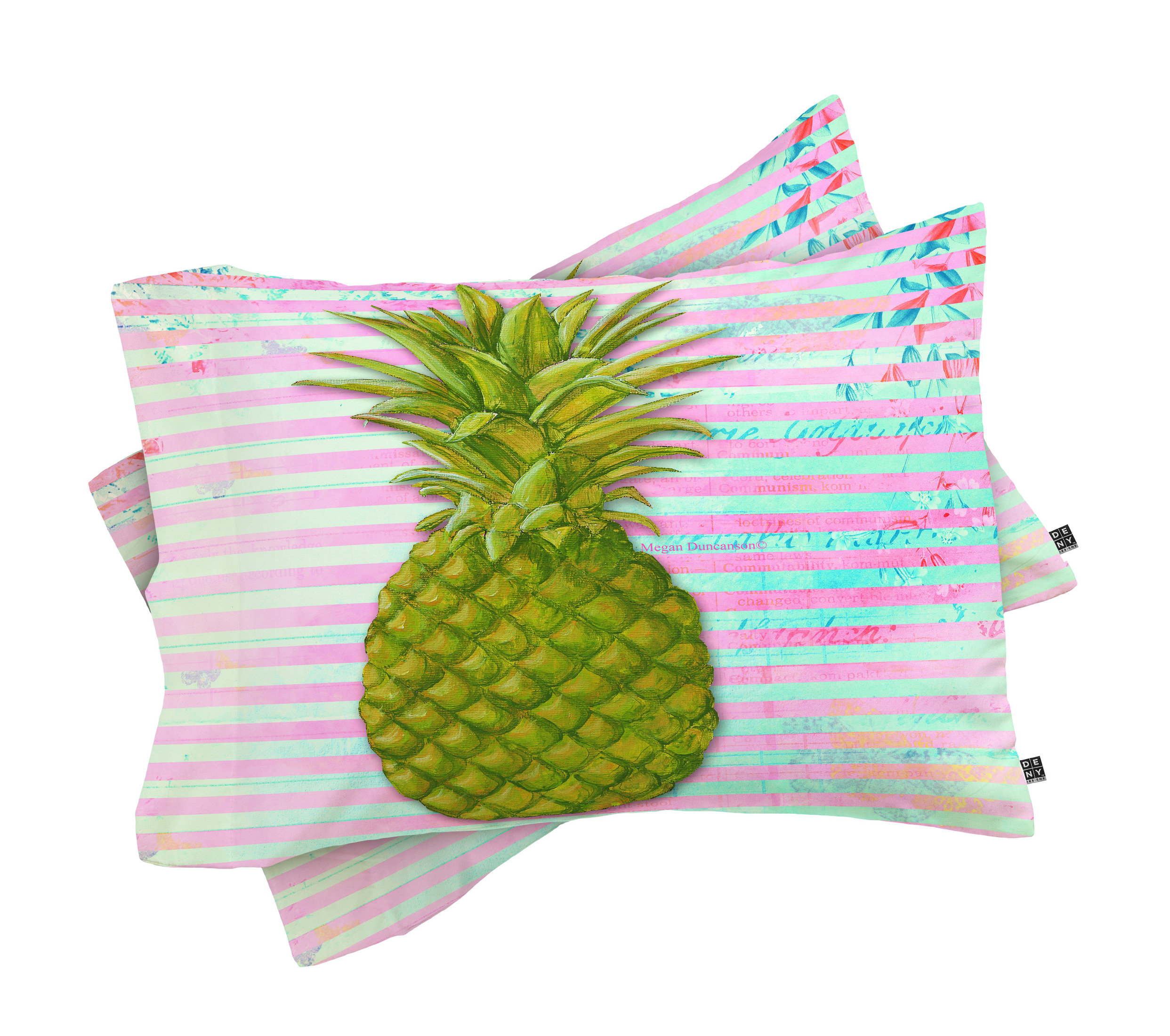 Deny Designs Madart Inc Striped Pineapple Pillow Shams, King, Queen ...
