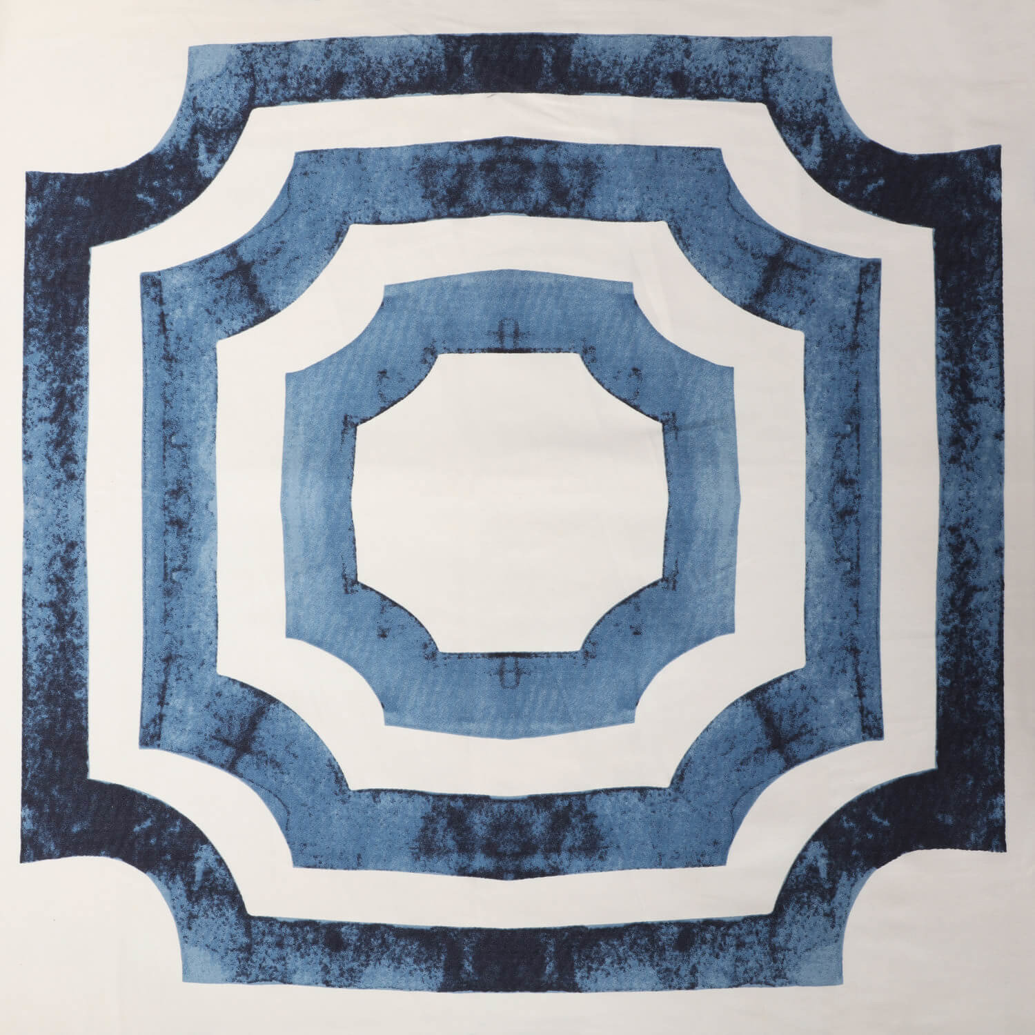 Mecca Blue Printed Cotton Fabric Sample, 4"x4", 4"x4" - Contemporary ...