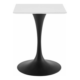 Modern Designer Lounge Square Dining Table, Wood Metal Steel, Black ...