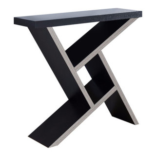 Benzara BM148924 Zig Zag Console Table With Shelf, Dark Brown & Light Brown - Transitional ...