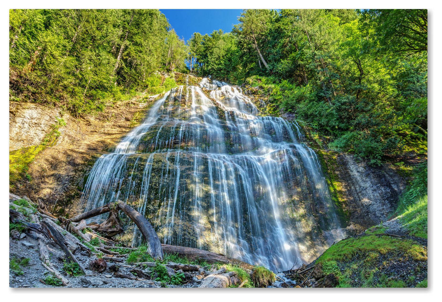 Pierre Leclerc 'Bridal Veil Falls' Canvas Art, 32"x22" - Rustic ...
