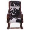 Hair-On Cowhide Wooden Handcrafted Rocking Chair RC122-FC, 24" W x 48 ...