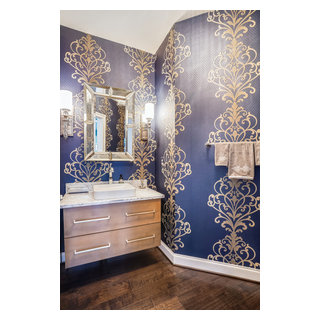 Navy Powder Room - Transitional - Bathroom - DC Metro - by Signature ...