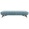 Dina Sea Blue Performance Velvet Accent Bench - Midcentury ...