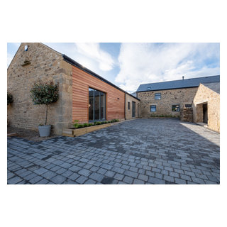 External barn conversion with wooden clad extension - Contemporary ...