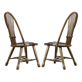 Emma Mason Signature Marry Sheaf Back Side Chair in Rustic Oak Finish ...