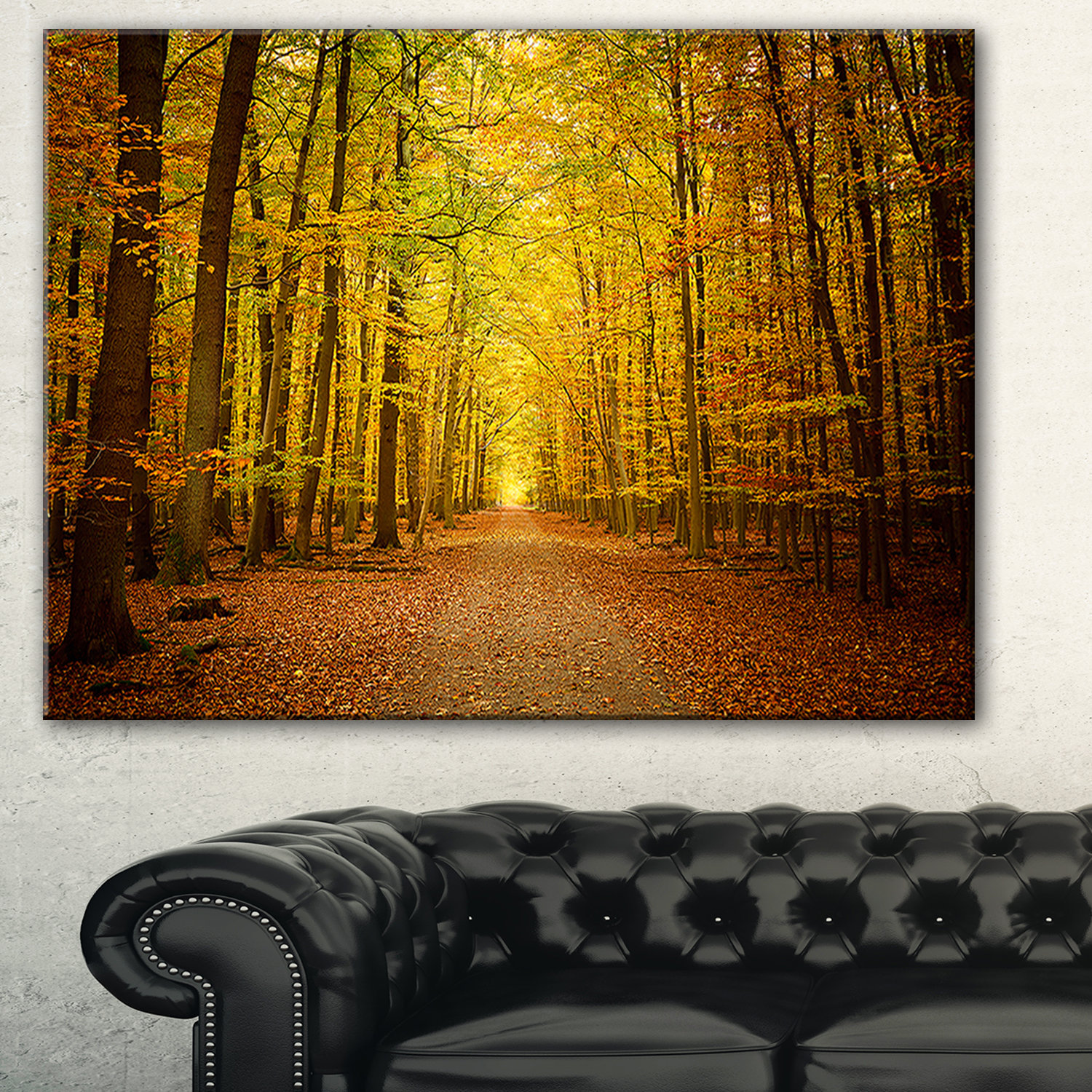 "Pathway in Green" Autumn Forest Canvas Photo Print, 60"x28 ...