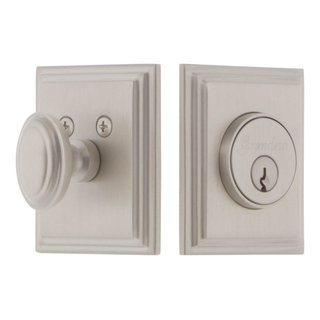 Grandeur Carre Square Single Cylinder Deadbolt - Transitional - Door ...