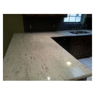 River White granite with a mosiac tile back splash - New Orleans - by ...