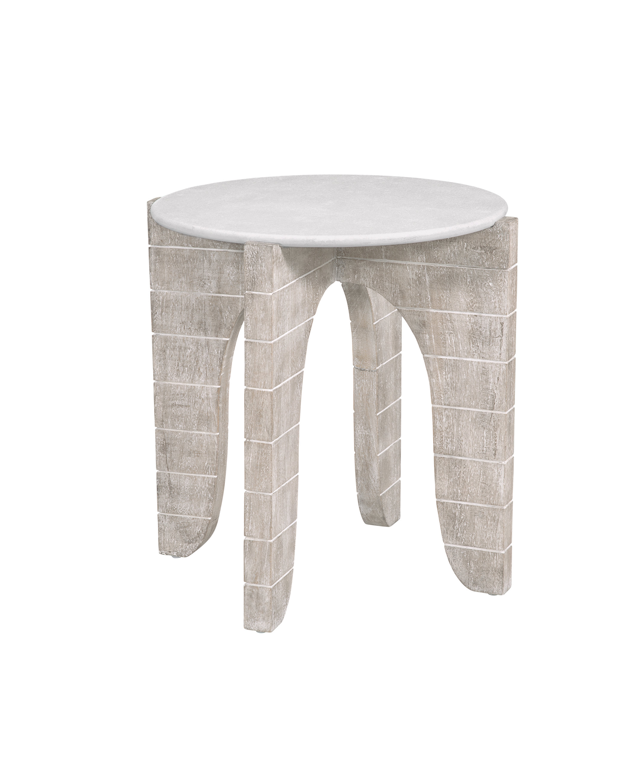 Bali Round End Table - Mango Wood - White Wash - Farmhouse - Side ...