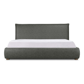 Luzon King Bed Slate Vegan Leather - Transitional - Platform Beds - by ...