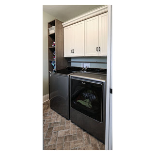 Combination Laundry Room and Powder Room - Transitional - Laundry Room ...