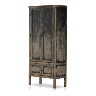 Hitchens Cabinet Worn Black, Distressed Copper, One Size - Farmhouse ...