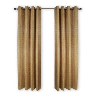 Bamboo Wood Curtain Panel With Grommets, 48"x84" - Asian - Curtains ...