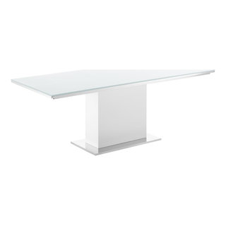 Bianca dining table with white base and white top. - Contemporary ...