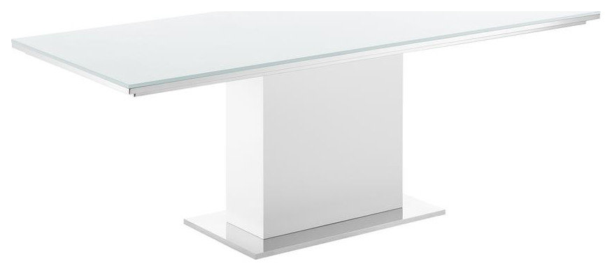 Bianca dining table with white base and white top. - Contemporary ...