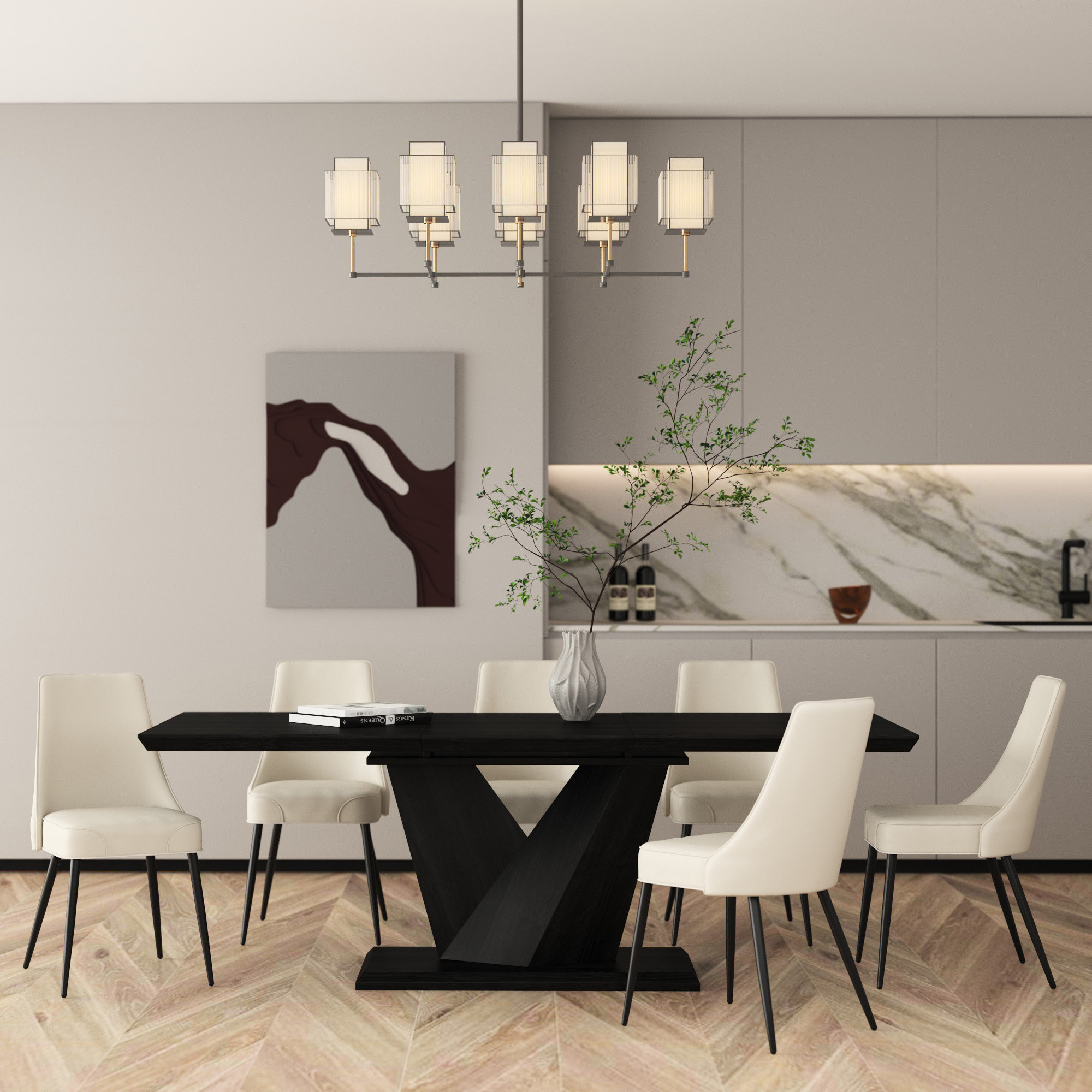 Eclipse 7-Piece Dining Set - Midcentury - Dining Sets - by WHI | Houzz