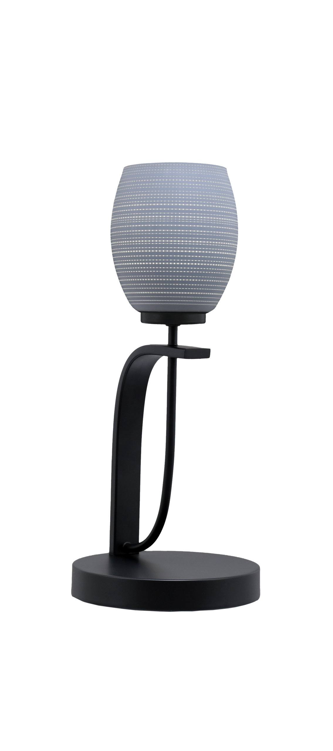 Cavella 1 Light Accent Lamp, Matte Black Finish, 5" Gray Matrix Glass ...