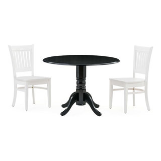 42" Round Dining Room Table Set, 3 Piece - Traditional - Dining Sets ...