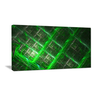 Green Abstract Metal Grill, Abstract Art on Canvas, 60"x28"x1.5 ...